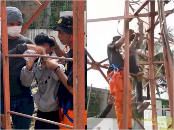 Putus Cinta, Remaja Ini Nekat Naiki Menara Pemancar, Auto Dibujuk ... Putus Cinta, Remaja Ini Nekat Naiki Menara Pemancar, Auto Dibujuk ...